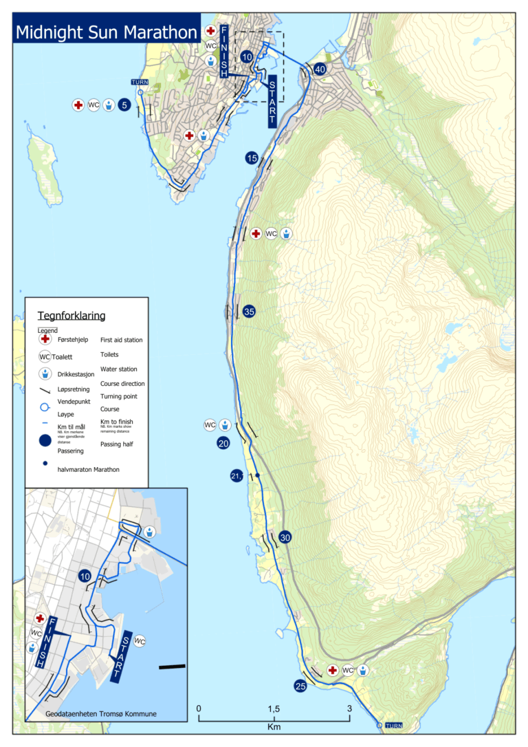Course map MSM - Midnight Sun Marathon